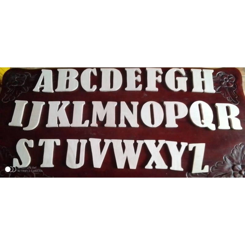 Jual Ukir huruf kayu timbul tinggi 10cm |huruf angka kayu castum ...