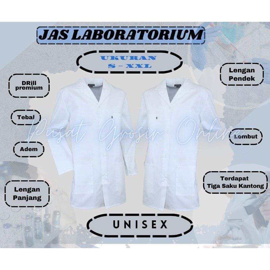 Jual Jas Lab Lengan Panjang dan Pendek | Jas Praktek | Jas Laboratorium ...