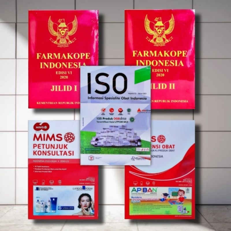 Jual PAKET 5 BUKU FARMASI TERLARIS ( FARMAKOPE EDISI 6 JL.1&2 | MIMS REFERENSI 2024 | ISO OBAT ...