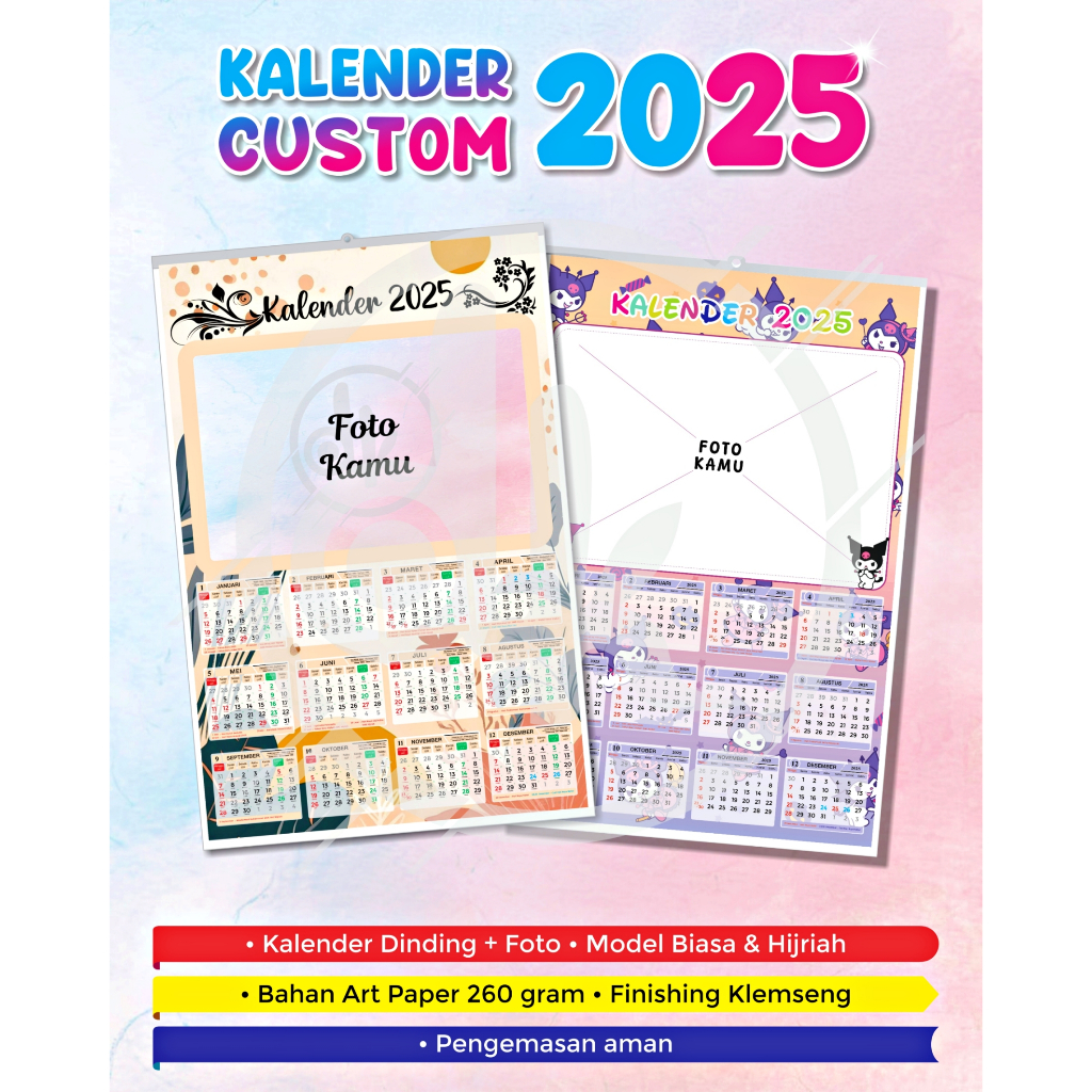 Jual Kalender Dinding 2025 | Kalender Foto 2025 | Kalender Custom 2025 ...