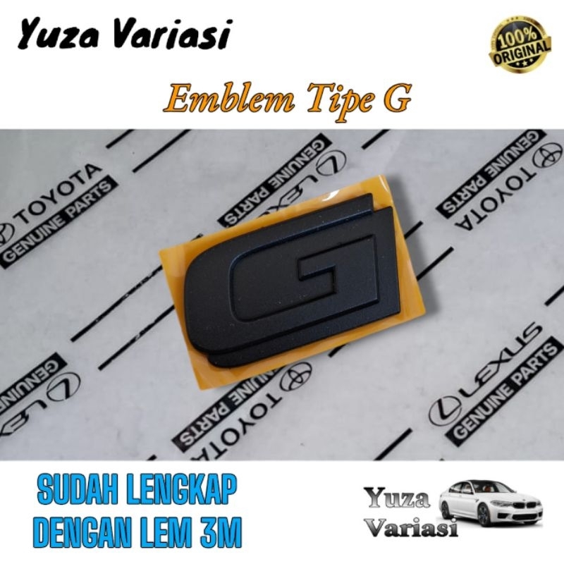 Jual Emblem Tulisan Tipe G Hitam Doff Original Toyota Sienta Vios Yaris ...