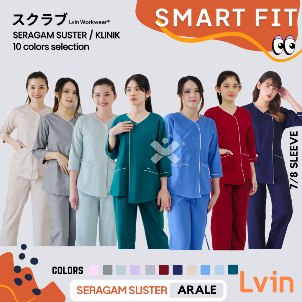 Jual Baju Suster Lengan 7/8 Arale/ Baju Seragam Suster / Seragam Nanny ...