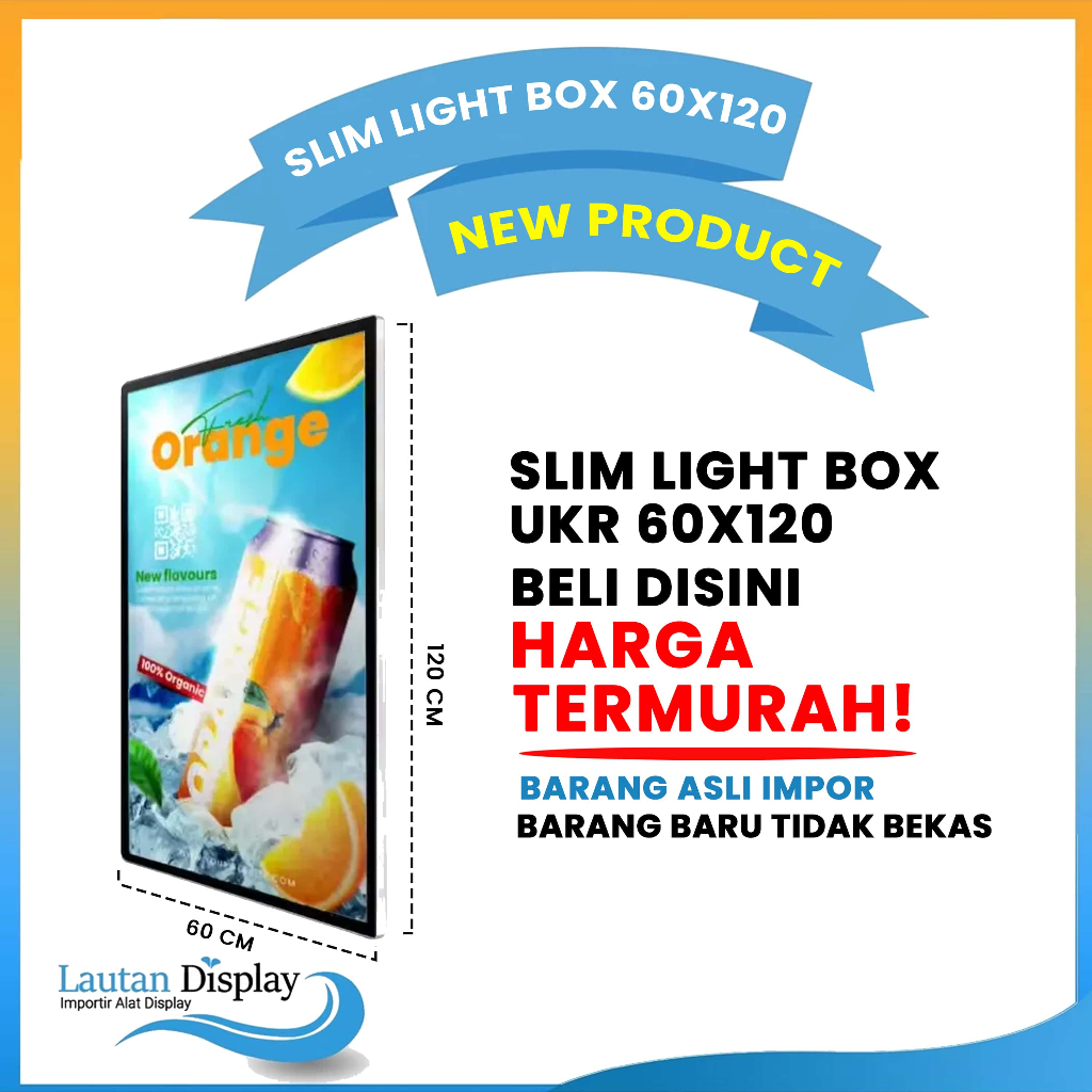 Jual Slim Light Box 60x120 cm LED LightBox Cafe Menu Board Display Sign ...