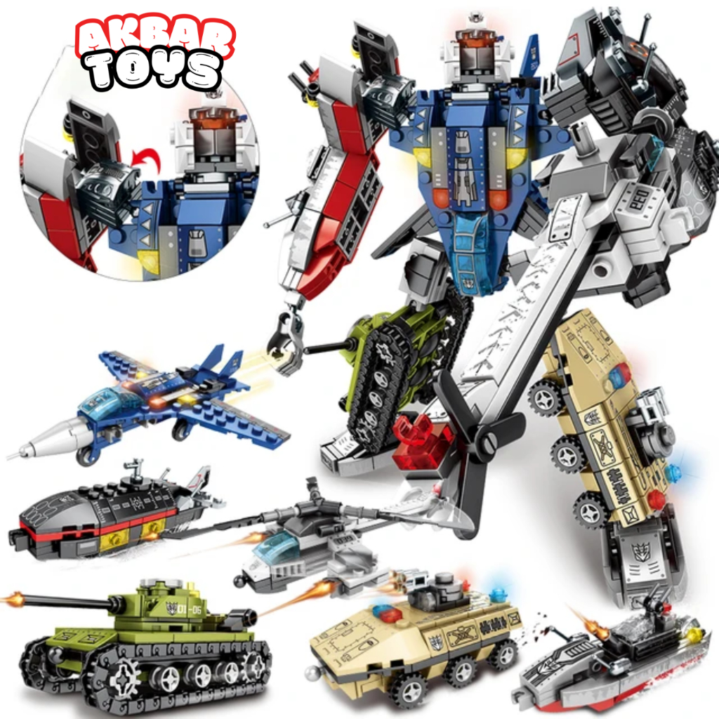Jual Mainan Block Brick Balok Susun Robot Kapal Perang Tank Military ...