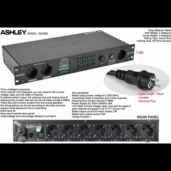 Jual POWER SEQUENCER ASHLEY SE 2080 SE2080 ORIGINAL POWER DISTRIBUTOR ...