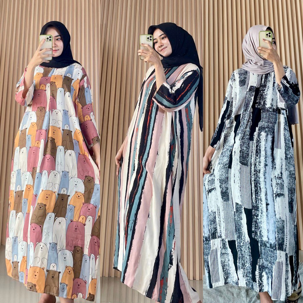 Jual Oyarza - Daster wanita Panjang Rayon Grade A Busui Resleting Depan baru Daster kekinian ...