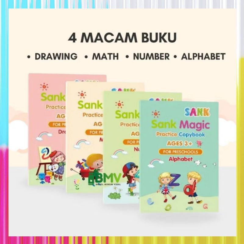 Jual BUKU BELAJAR MENULIS BUKU SANBOOK ANAK ISI 4 BUKU ANAK PINTAR BUKU ...