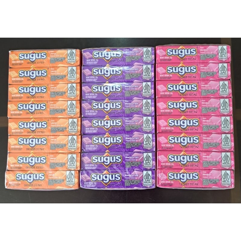 Jual PERMEN SUGUS PERMEN JADUL RASA STROBERI, JERUK DAN BLACKCURRANT ...