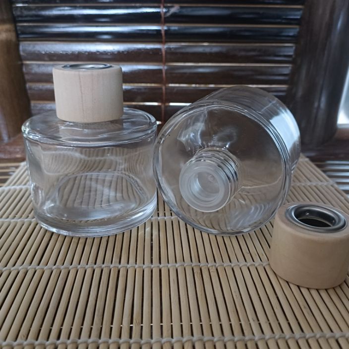 Jual KILAT SUPER Botol reed diffuser 1ml bulat tutup kayu round lid ...