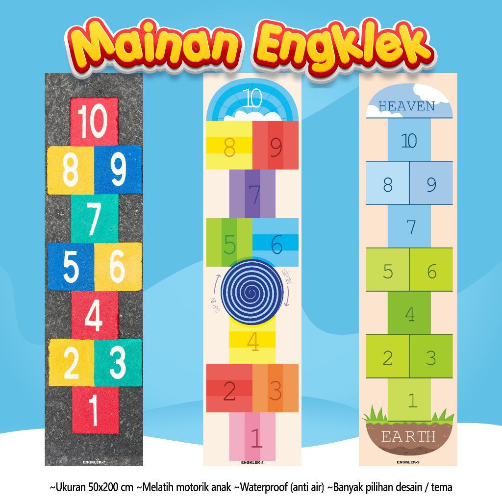 Jual Mainan Tradisional Engklek - tengge tengge - hopscotch - jingkat ...