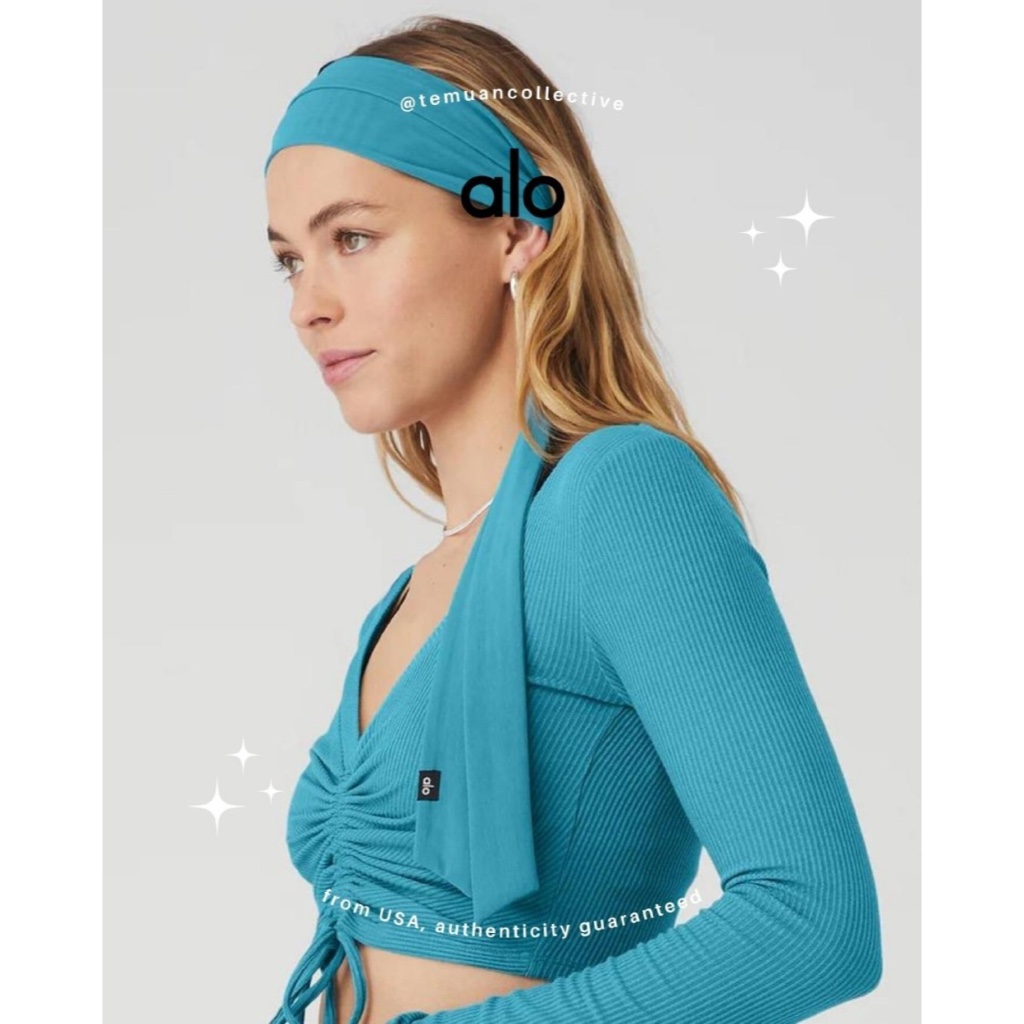 Jual Alo Yoga Fresh Mesh Tie Headband - Authentic Sports Hair ...