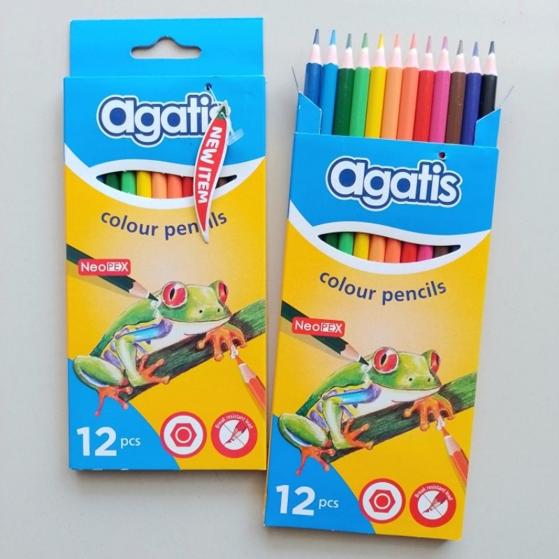 Jual Pensil Warna Colored Pencils Agatis Neopex 12 Warna Panjang ( Set ...