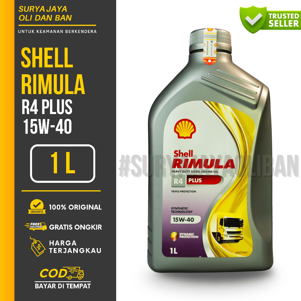 Jual Oli Mesin Mobil Diesel Shell Rimula R4 Plus 15W-40 1 Liter Asli ...