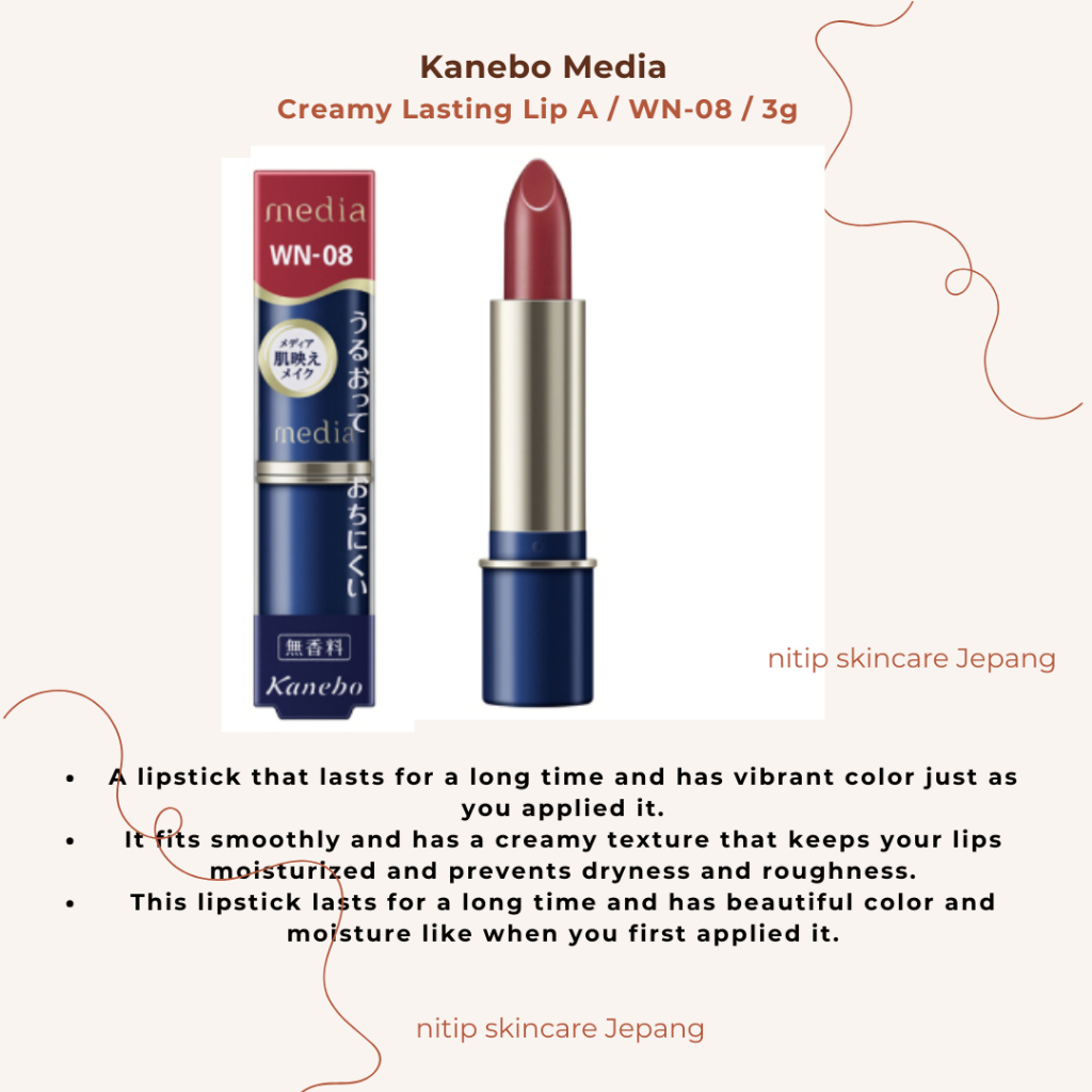 Jual PO Jepang -- Lipstik kanebo media Creamy Lasting Lip original japan | Shopee Indonesia