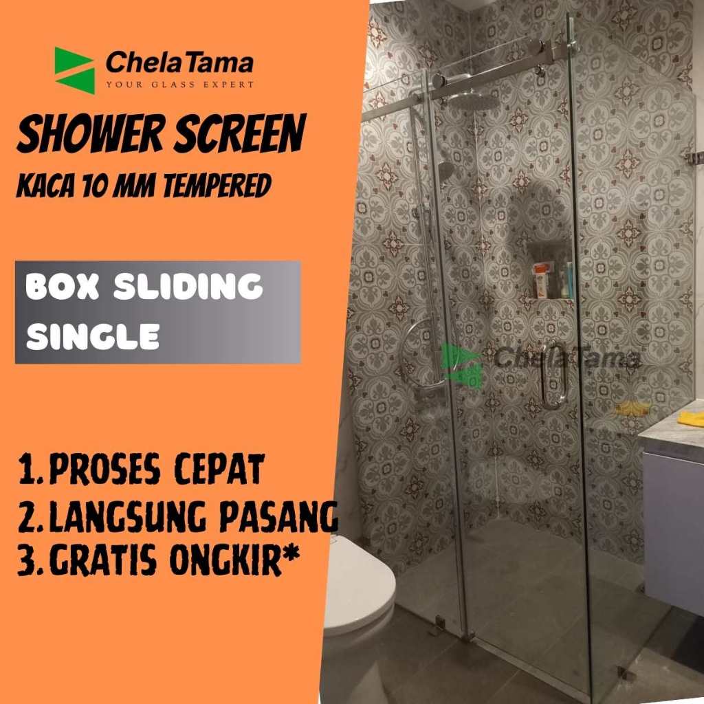 Jual Shower Box Kaca Tempered 10mm - Pintu Sliding Single | Shopee ...