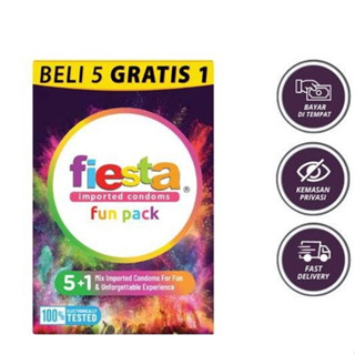 Jual FIESTA KONDOM ORIGINAL FUN PACK 5 FREE 1 BERBAGAI RASA II ...