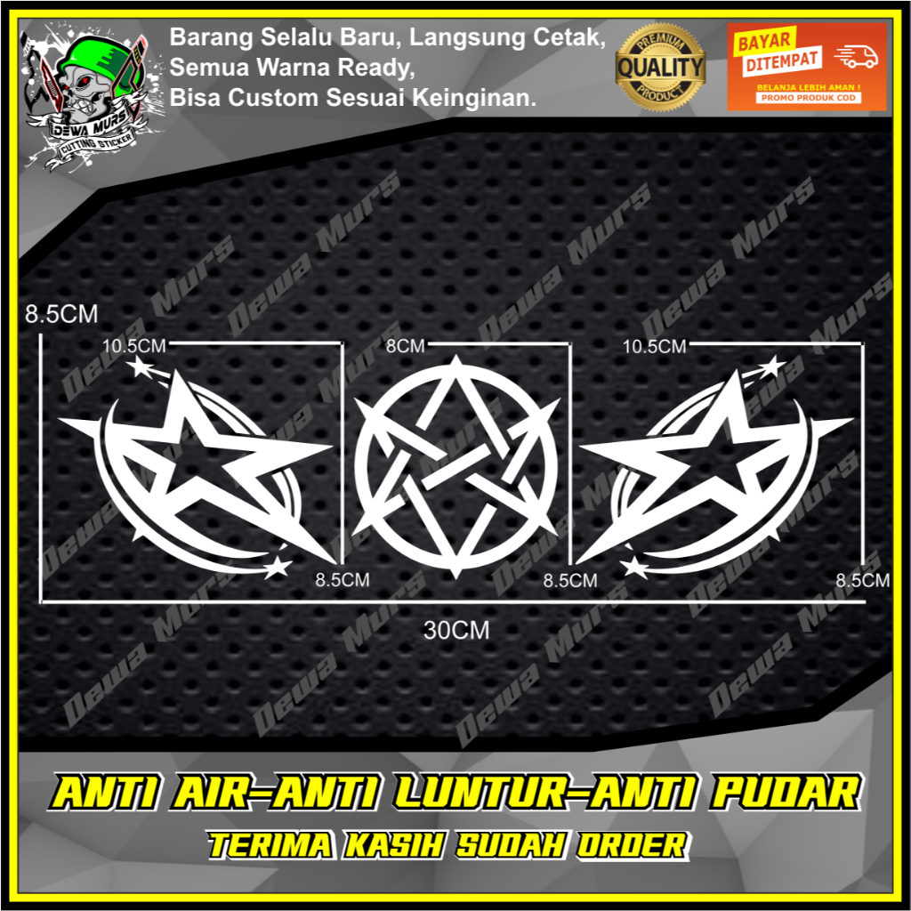 Jual Cutting Sticker 3 LOGO BINTANG KEJORA KANAN KIRI V1 Sticker Cocok ...
