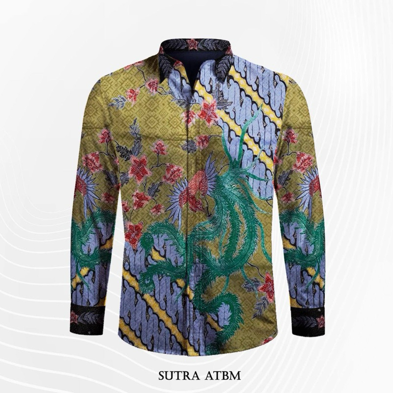 Jual batik tulis sutra atbm pola kemeja K1865 | Shopee Indonesia