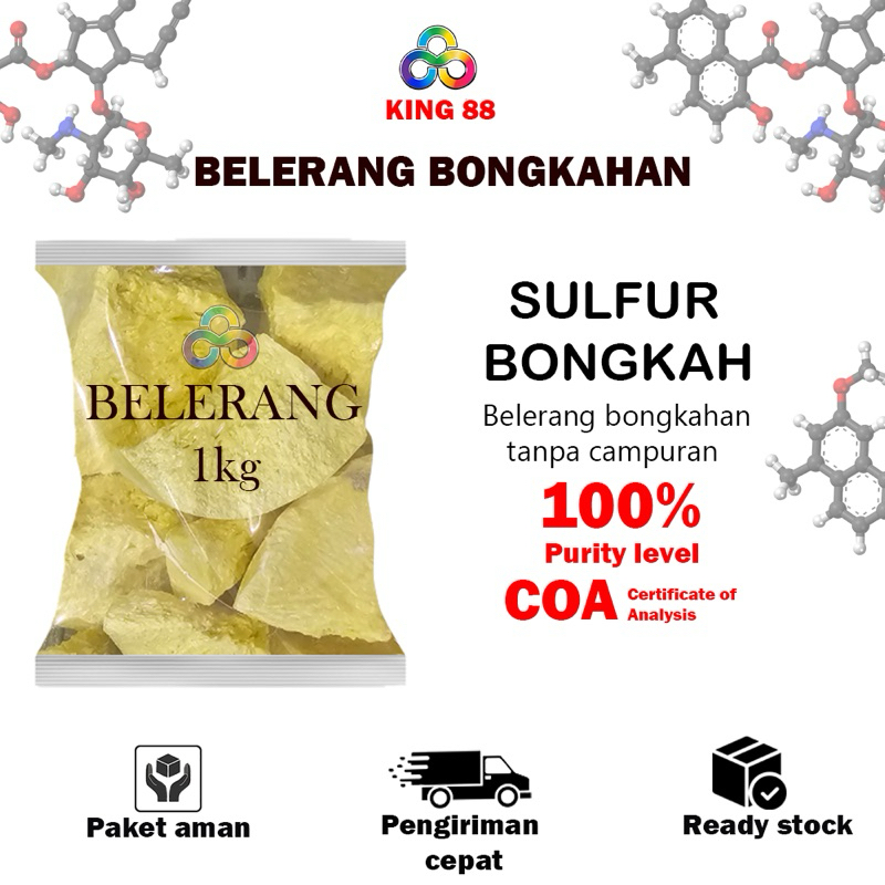 Jual Belerang Bongkahan 1kg / Belerang Sulfur / Sulfur Bongkahan ...