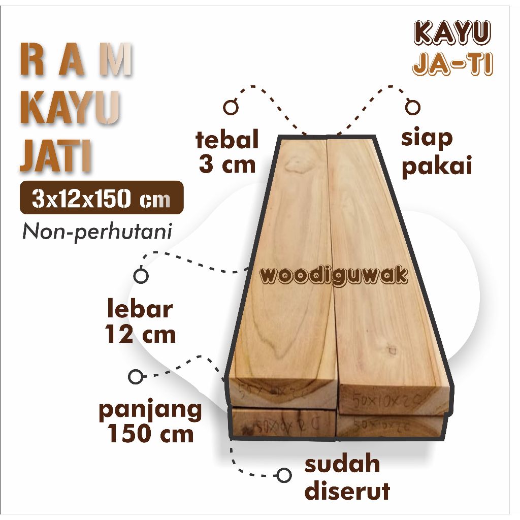 Jual Ram Jendela Kayu Jati Jawa Allgrade Papan Ambalan Gantung Halus ...