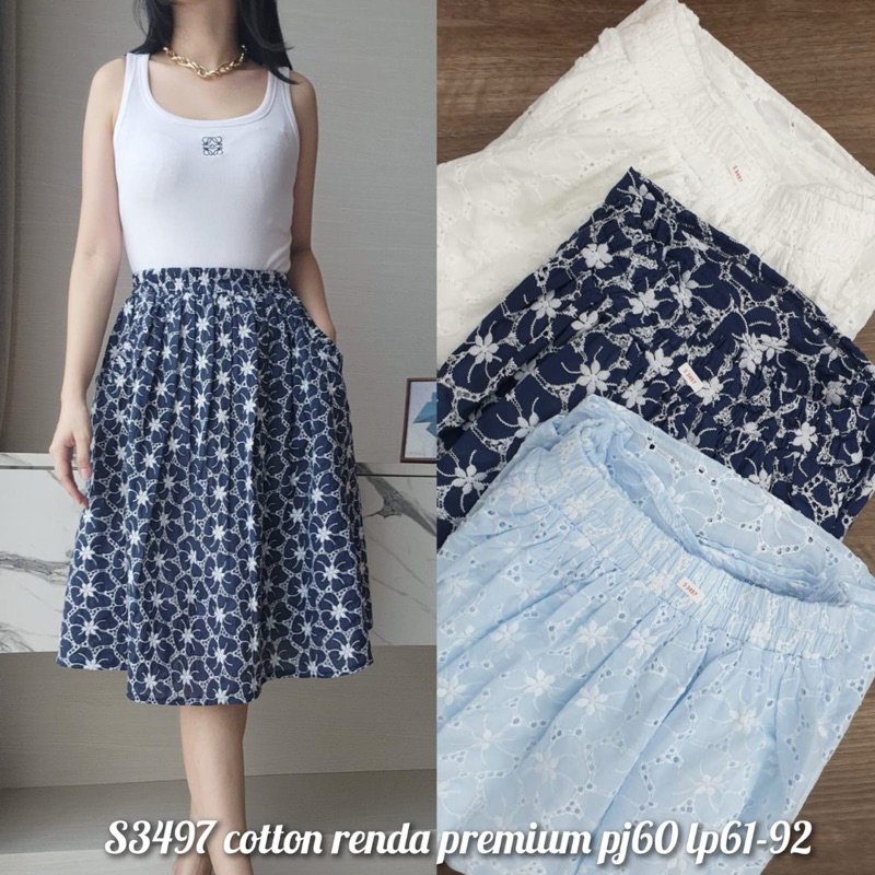 Jual rok / bawahan wanita LP62-96 bahan katun renda s3497 | Shopee ...