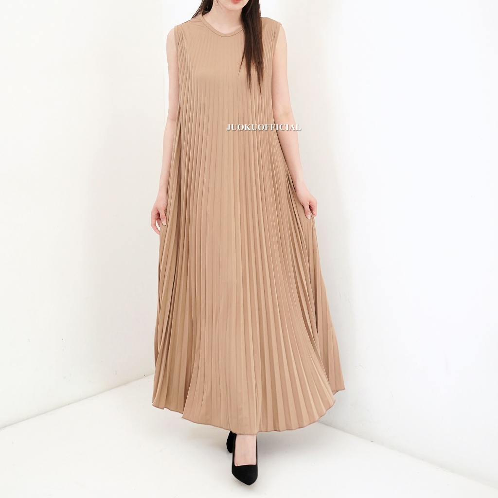Jual Inner Maxi Dress Plisket Mayung Oneck / Dress Panjang Polos ...
