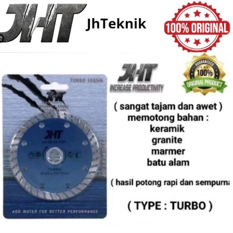 Jual JHTeknik Diamond Wheel Turbo 4" JHT/Mata Gerinda Potong Keramik,Granit 4" TURBO JHT 100% ...