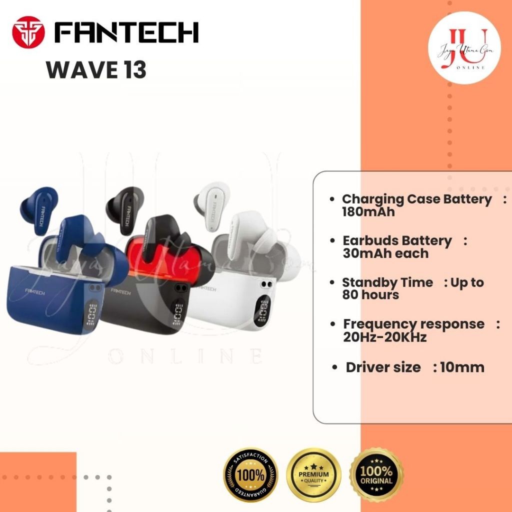 Jual TWS FANTECH WAVE 13 TRUE WIRELESS ORIGINAL EARBUDS BLUETOOTH 5.3 ...