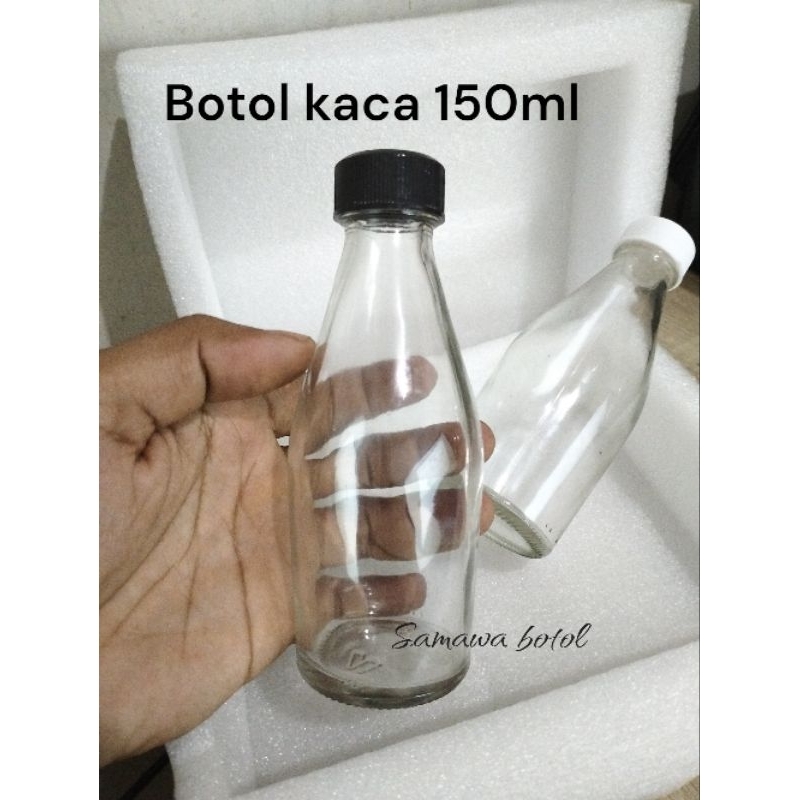 Jual Botol Kaca bening 150ml Baru / Botol sirup / Botol Asi | Shopee Indonesia