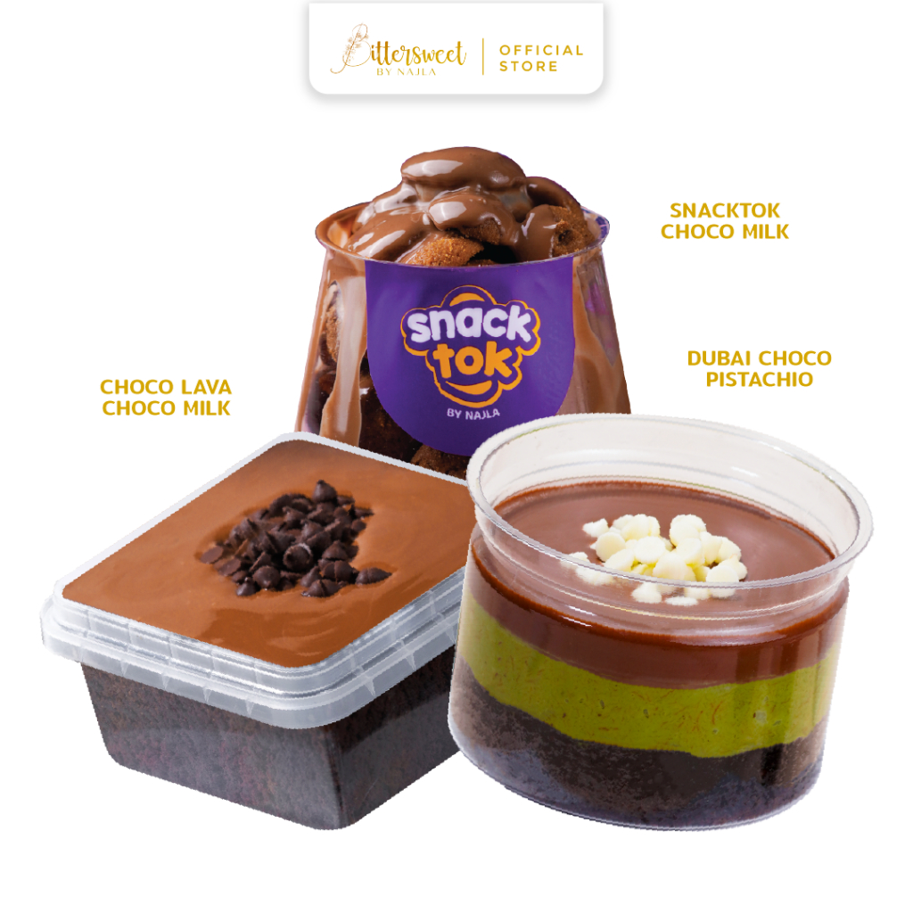 Jual Dubai Choco Pistachio + Snacktok Full Cookies Choco Milk + Choco ...