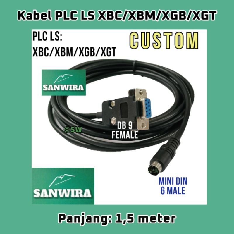 Jual Kabel PLC LS XBC DB 9 Female to Mini Din 6 Male (PS/2) - panjang 1 ...
