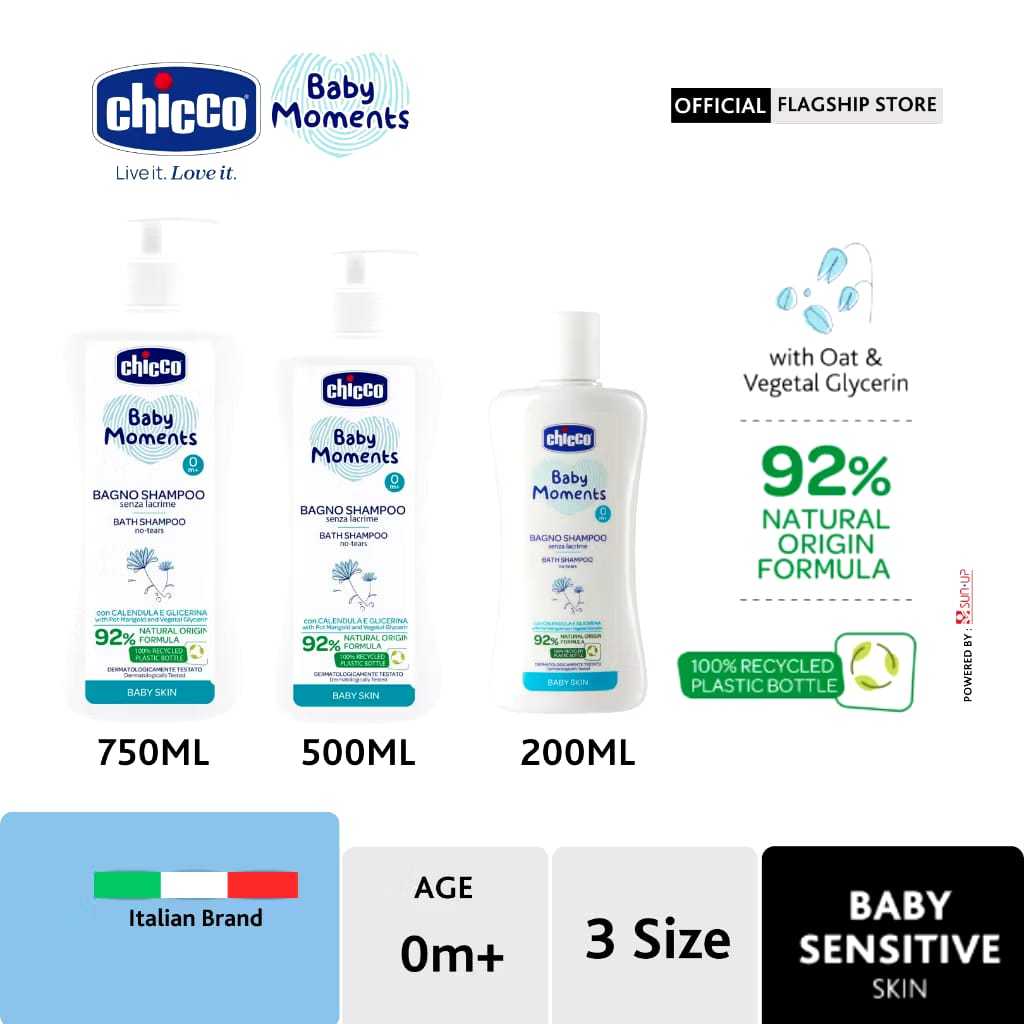 Jual Chicco Baby Moments Set No Tears Bath Shampoo 200ml..500ML.. 750ML ...