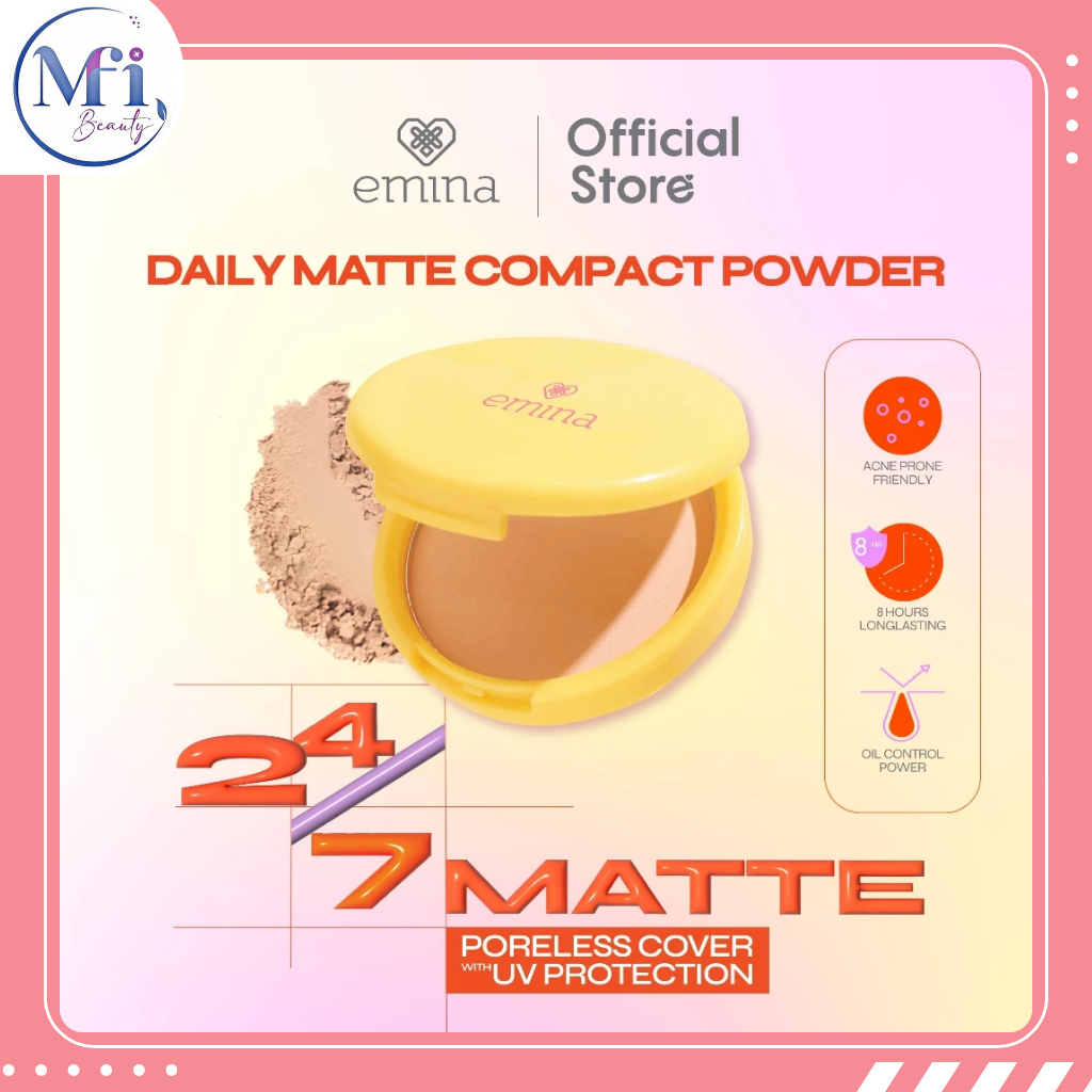 Jual MFI - EMINA DAILY MATTE COMPACT POWDER NETTO 11 GR | Shopee Indonesia
