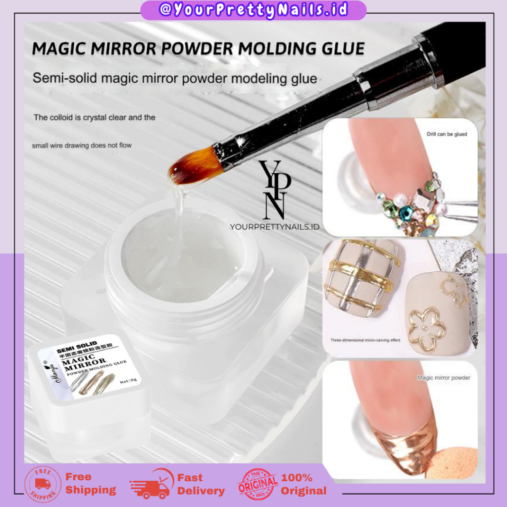 Jual MONJA MAGIC MIRROR POWDER MOLDING GEL Powder untuk Chrome Nail Art ...