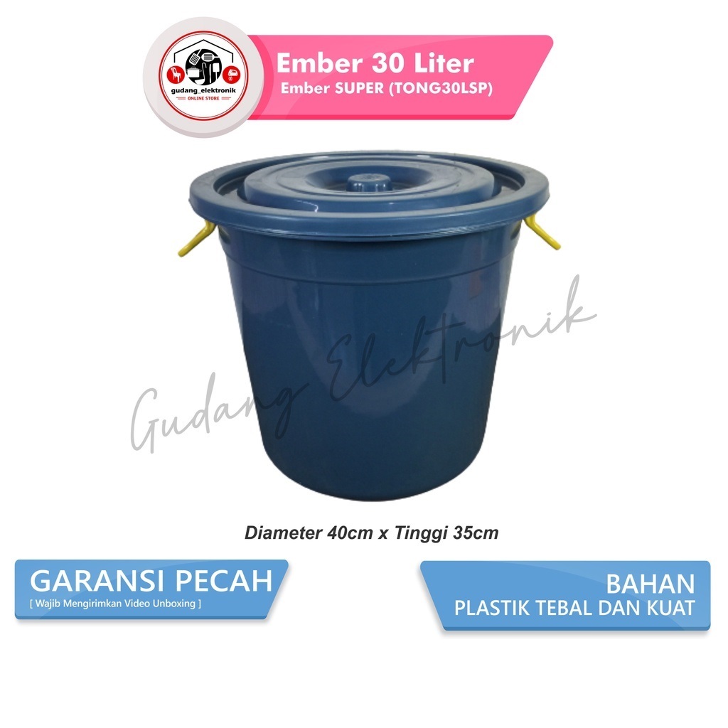 Jual Ember Besar Dengan Tutup Kapasitas 30 Liter Tong Ember 30 Liter ...