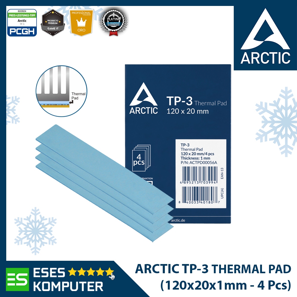 Jual Thermal Pad Arctic TP-3 TP3 120x20x1mm 4 Pcs | 6W/mK High ...