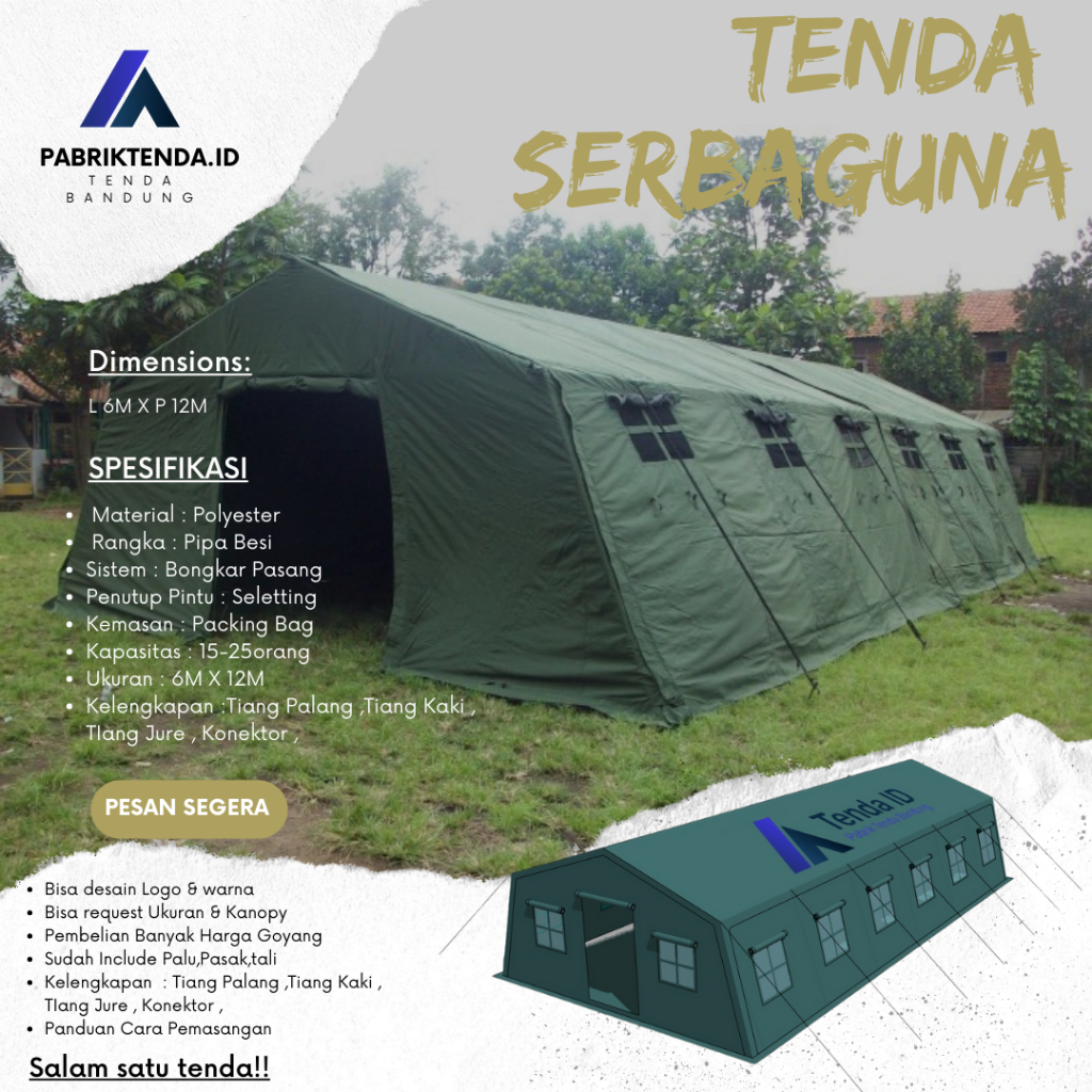 Jual Tenda Darurat Pengungsian | Tenda Posko Serbaguna Militer TNI ...
