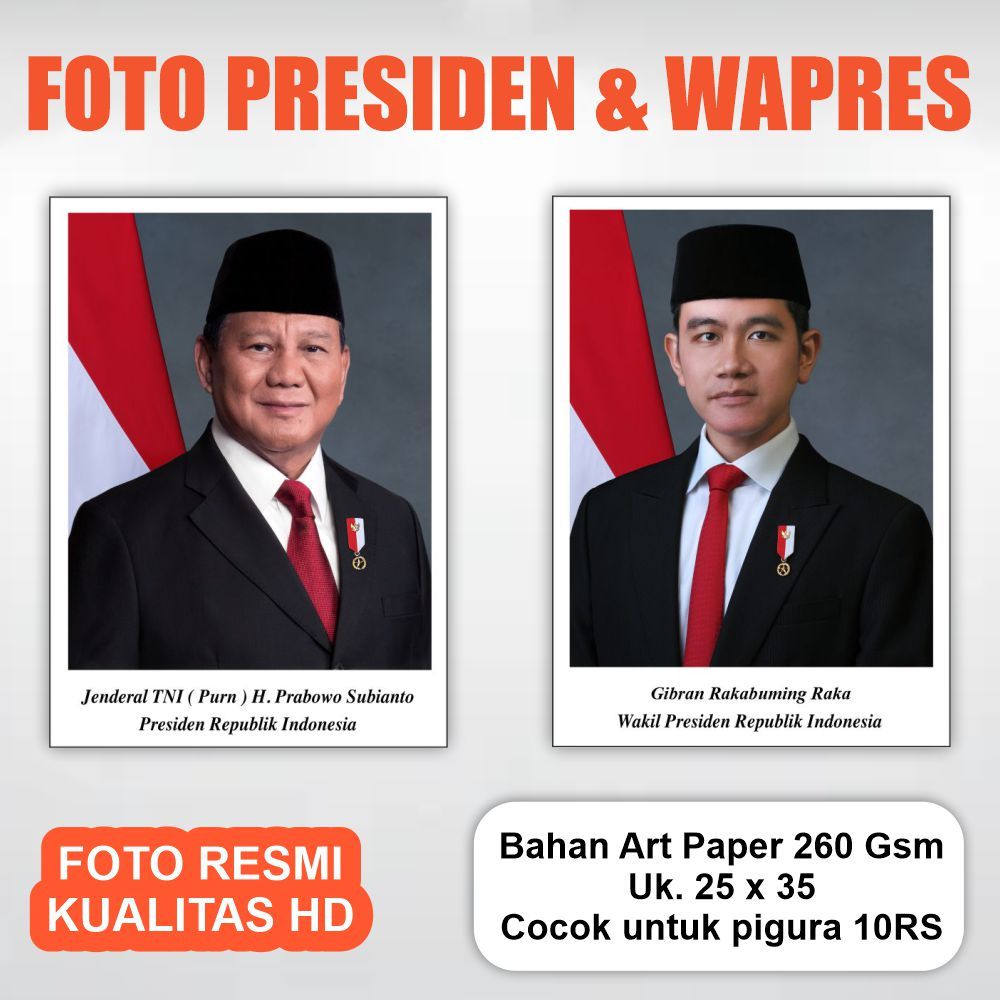 Jual POSTER FOTO PRESIDEN DAN WAKIL PRESIDEN KUALITAS HD UKURAN 25x35 PIGURA 10RS | Shopee Indonesia