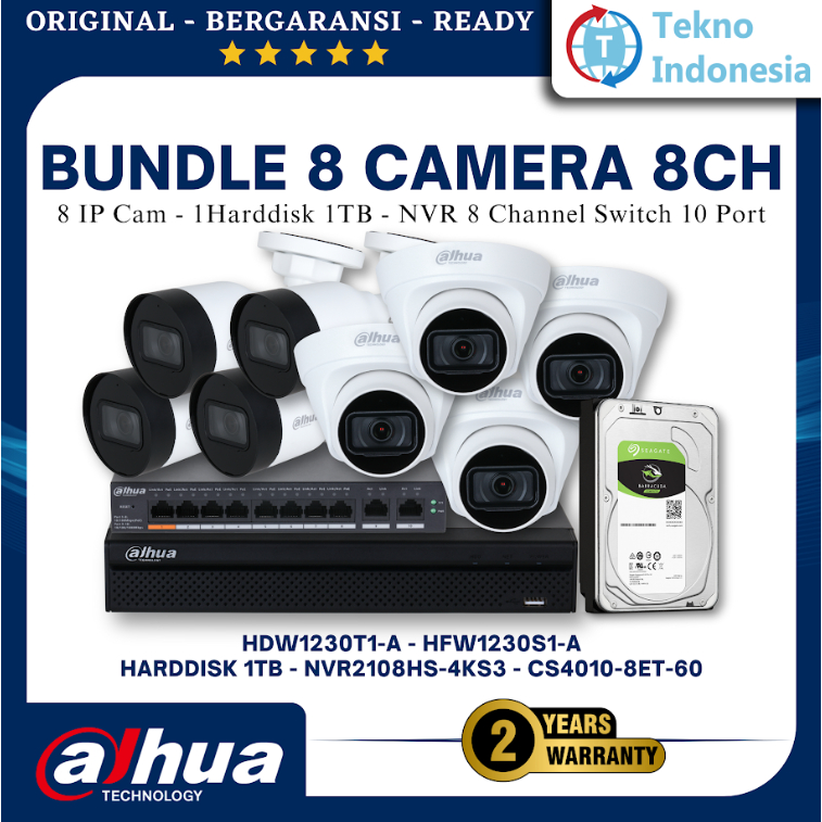 Jual Tekno Indonesia - Paket kamera IP CCTV SIAP PASANG INDOOR OUTDOOR IR AUDIO 4CH 8CH CCTV ...