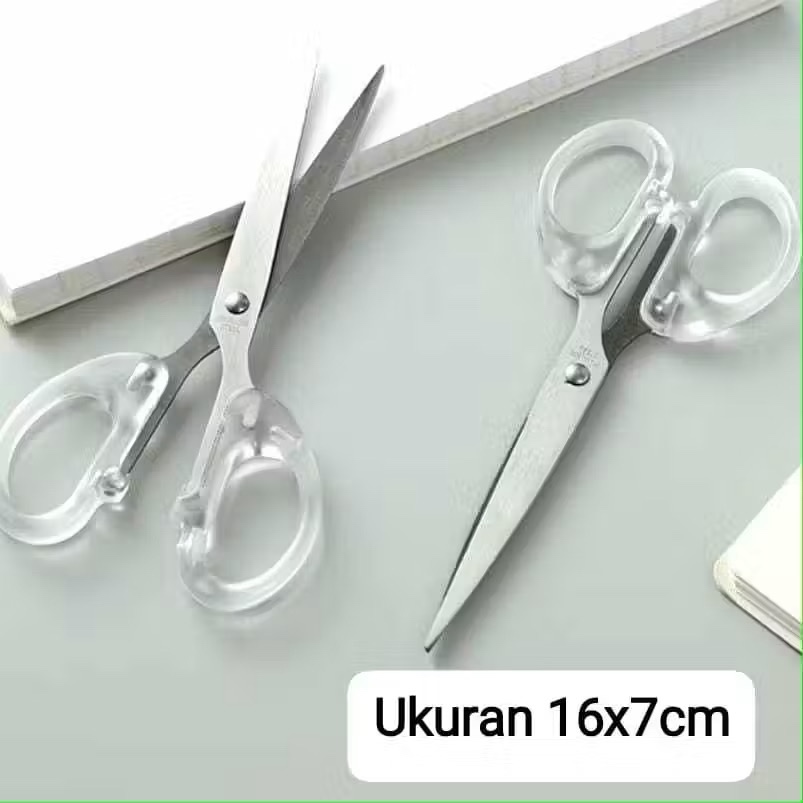 Jual Gunting Aesthetic Besar Transparan Multifungsi Ukuran 16cm Gunting ...