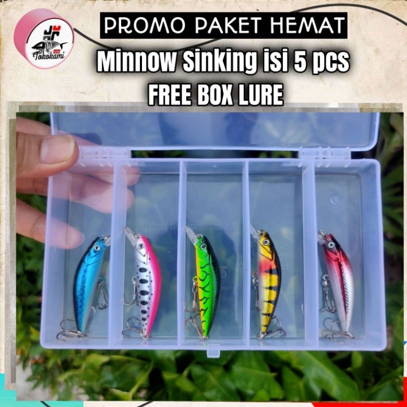 Jual minnow paket sinking killer ULtra light isi 5 free box | Shopee ...