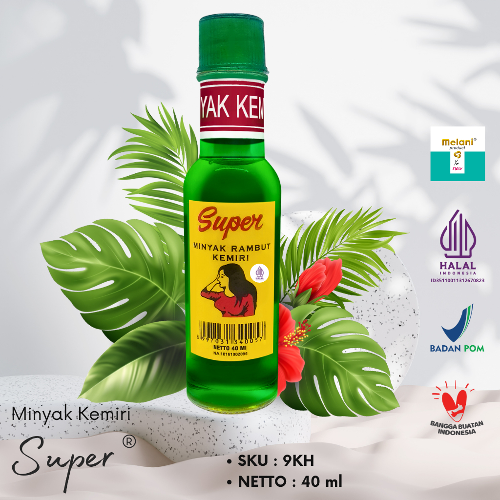 Jual 9KH Super By Melani Minyak Kemiri Hijau Botol Kaca 40 ml | Shopee ...