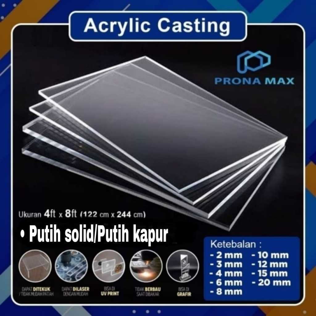 Jual Acrylic / Akrilik Lembaran 3MM Putih Solid / Putih Kapur Kode 8402 ...