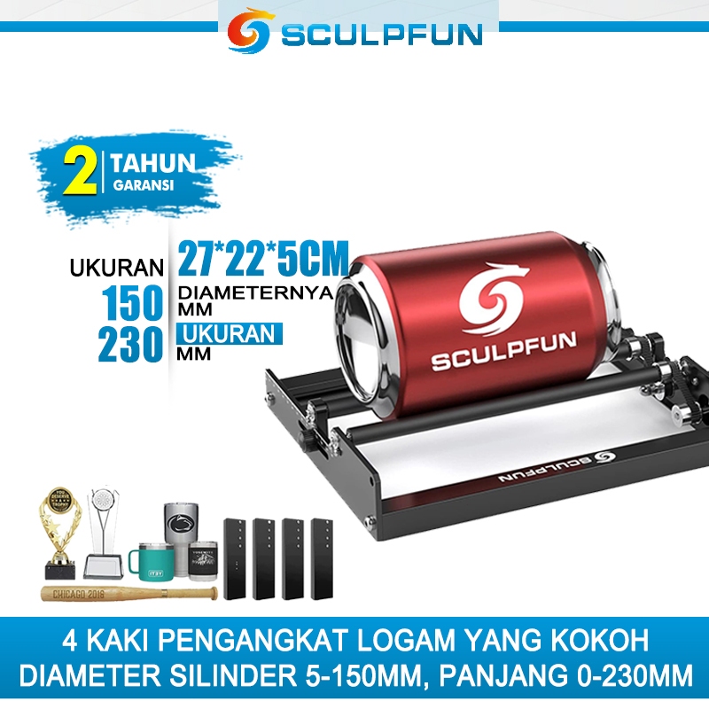Jual SCULPFUN Rotary Roller Sumbu Y Berputar 360 untuk benda bulat ...