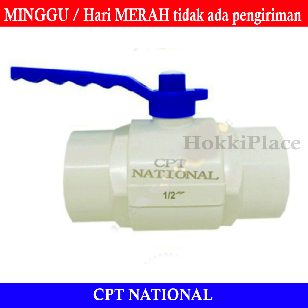 Jual STOP KRAN AIR TEBAL PVC GAGANG BIRU CPT BALL VALVE POLOS 1/2" 3/4" 1" | Shopee Indonesia