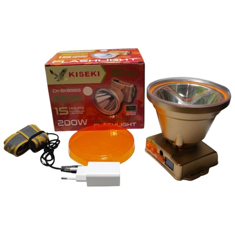 Jual Senter Kepala KISEKI 200W CK-SK898G Cahaya Putih Original 100 % ll Senter Kepala Kiseki ...