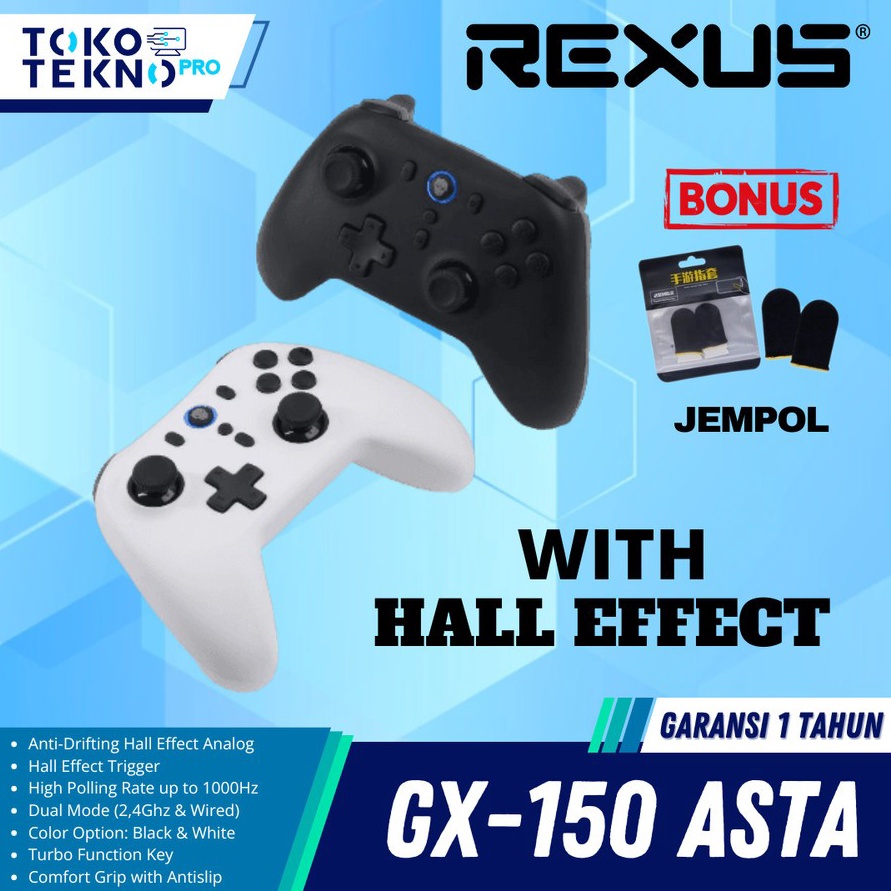 Jual Rexus Asta GX15 GX15 Gaming Joystick Controller With Hall Effect ...