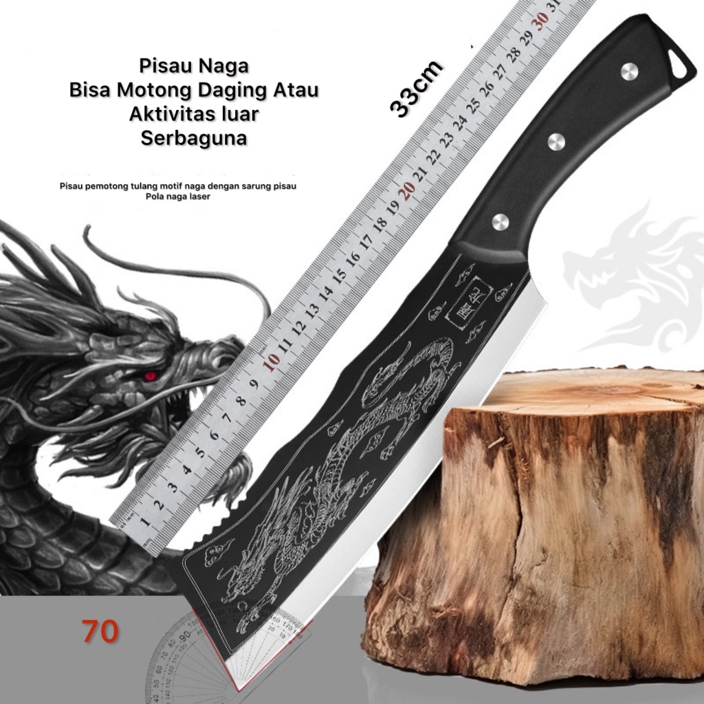 Jual Pisau Motif Naga Alat Pemotong Tulang, Daging Dan Sayur-sayur ...