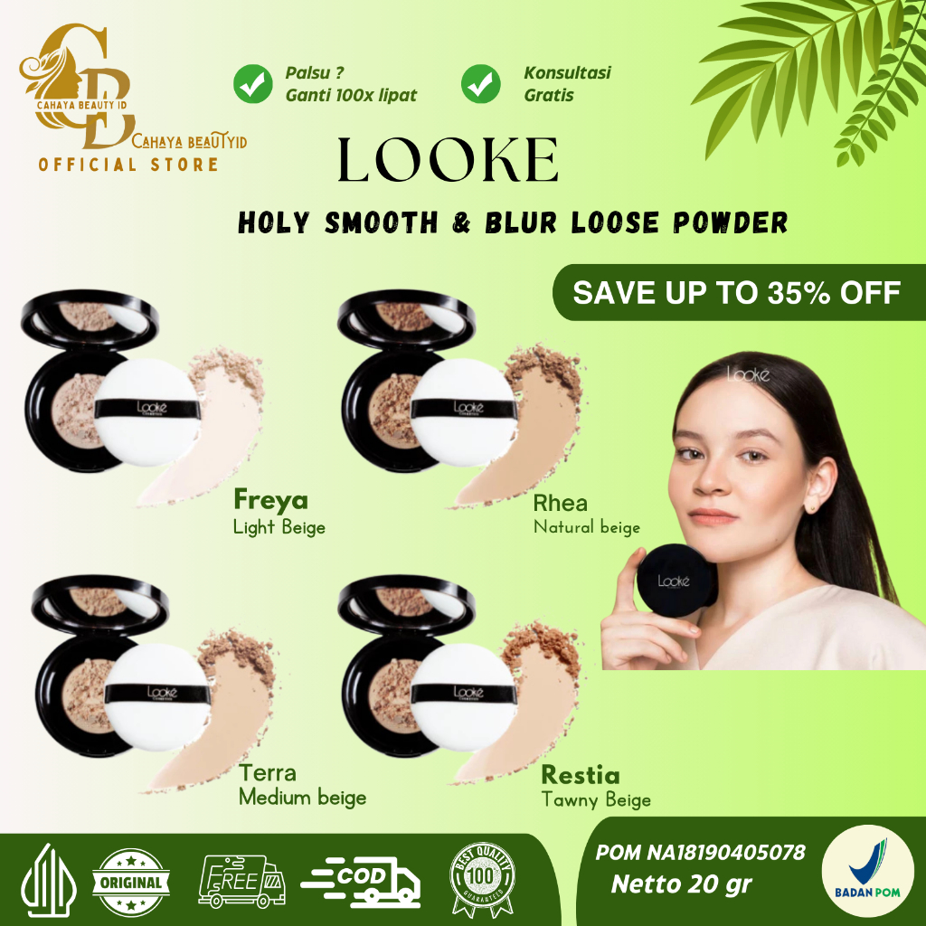 Jual Looke Holy Smooth & Blur Loose Powder 20 gr & 7 gr - Bedak Tabur ...