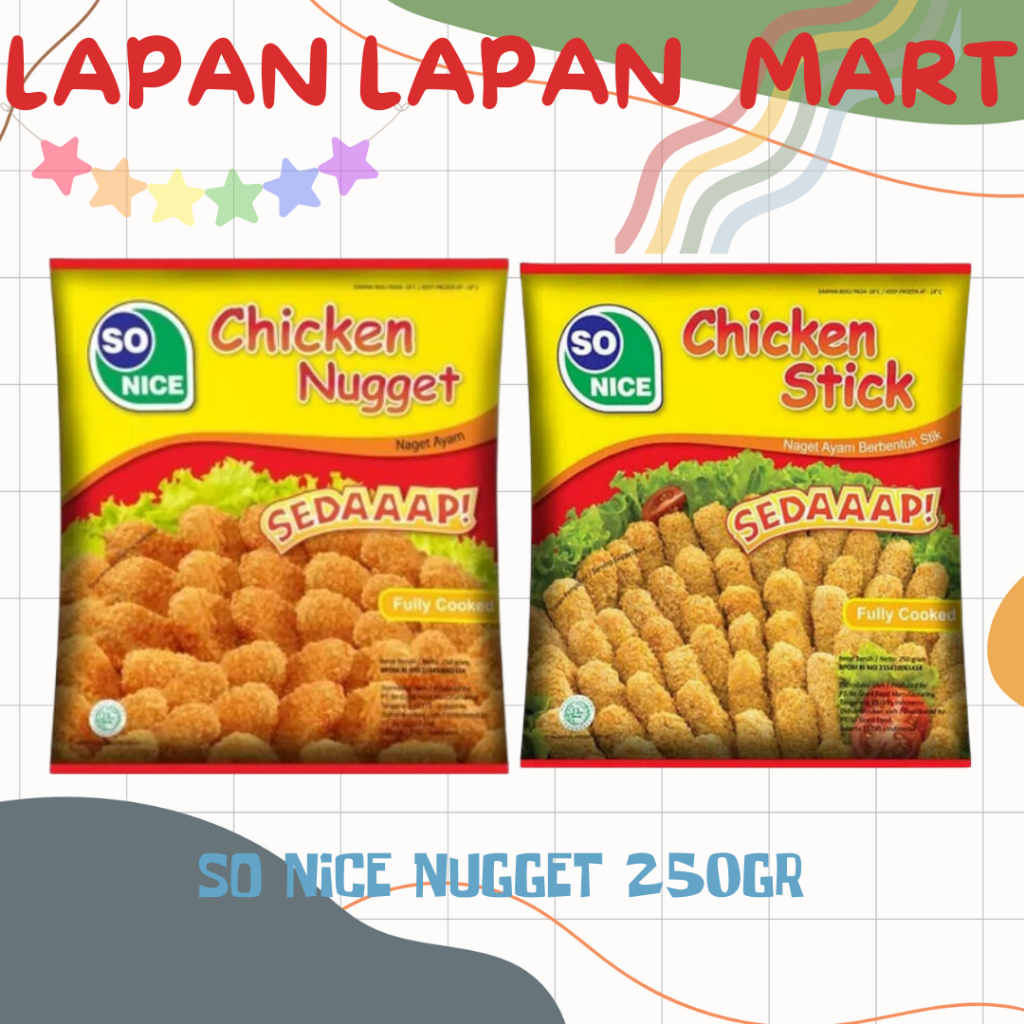 Jual SO NICE Nugget & Stick 250gr (Frozen Food) | Shopee Indonesia
